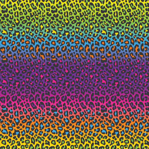 Printed Pattern Vinyl - 90's Rainbow Leopard - 12" x 12"