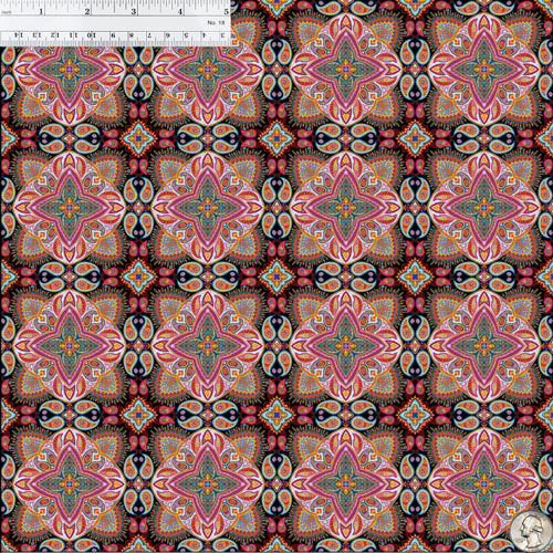 Printed pattern permanent vinyl Small Ornate Paisley Print 12" x 24" Sheet