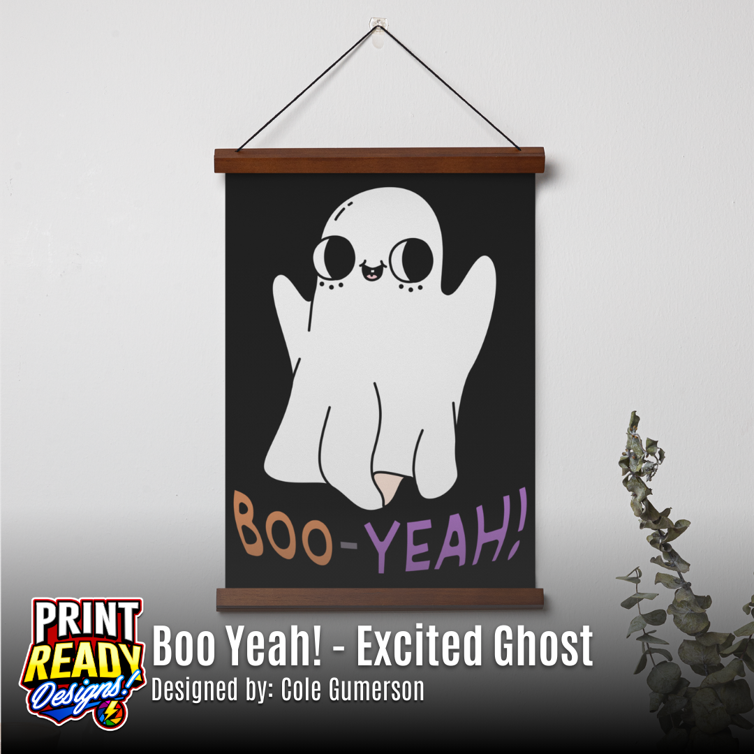 Print Ready - Boo Yeah! - Excited Ghost