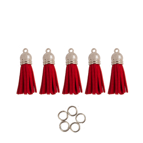 Mini Tassels 5 Pack - Red